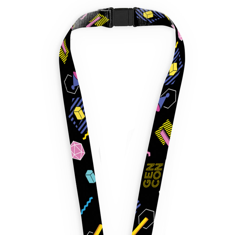 Gen Con Neon Arcade Vibes Lanyard | Rollacrit